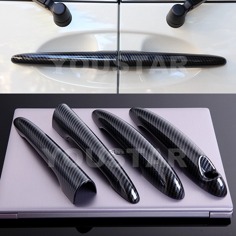 USA STOCK 4x CARBON Look Front & Barn Door Handle Covers MINI Cooper ...