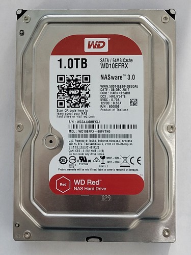 WD10EFRX-68FYTN0, DCM: HARNNT2AHB, DEC 2017, Western Digital 1Tb 3.5 ...