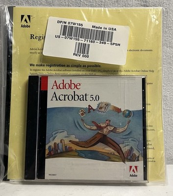 Sealed Adobe Acrobat 5.0 Standard Windows CD New w/ License Key Serial ...