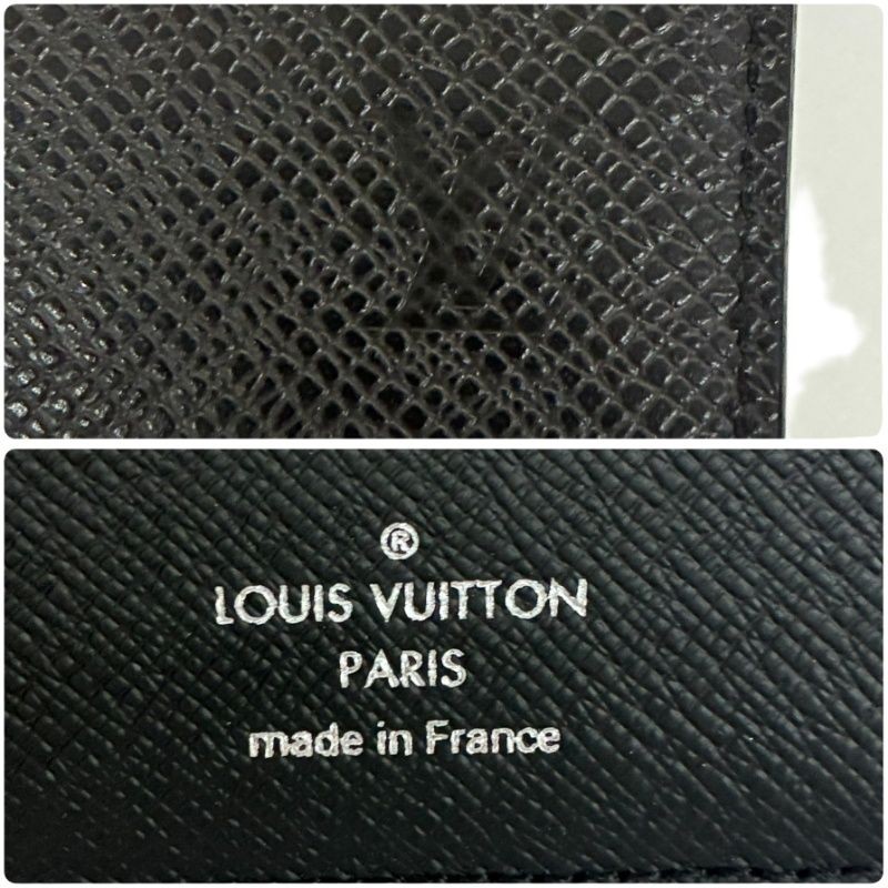 Louis Vuitton M62978 Money Clip Wallet Taiga Leather Black Japan ...