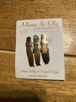 Mima & Oly By Far Fetched 3 Sisters Pin Mixed Metals New | eBay