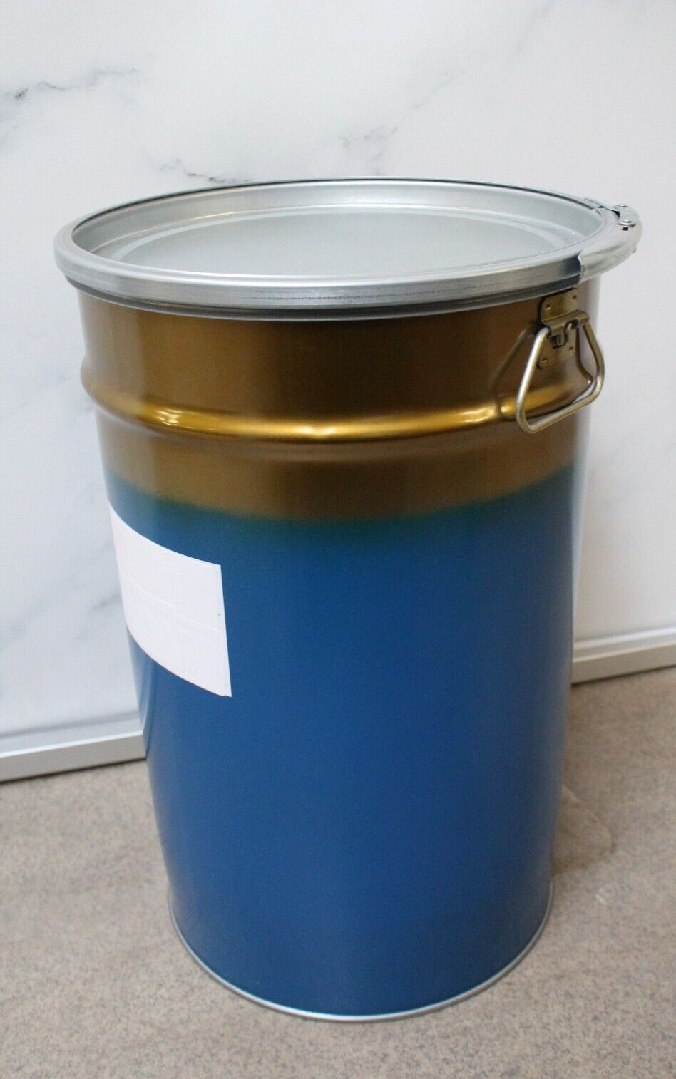 60L Hobbock Deckelfass Stahlfass Metallfass Behälter mit Spannring und ...
