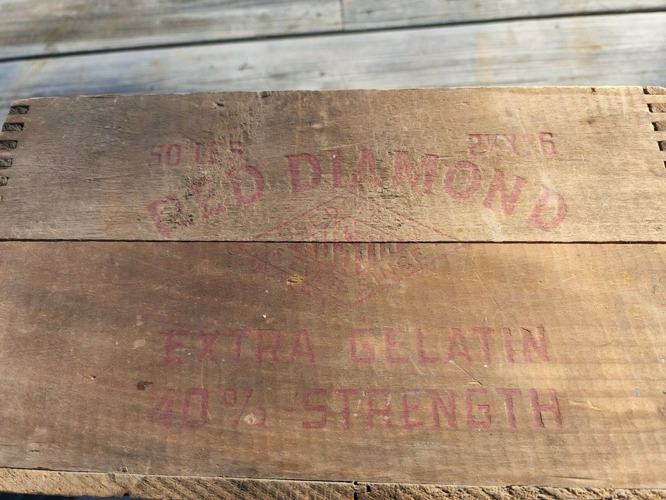 Vintage Red Diamond Explosives Wood Dynamite Box Cleveland Ohio | eBay