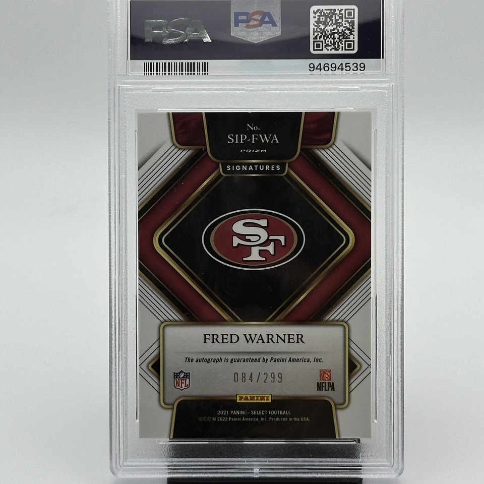 2021 Select Fred Warner Signature Prizm /299 PSA 10 LOW POP | eBay