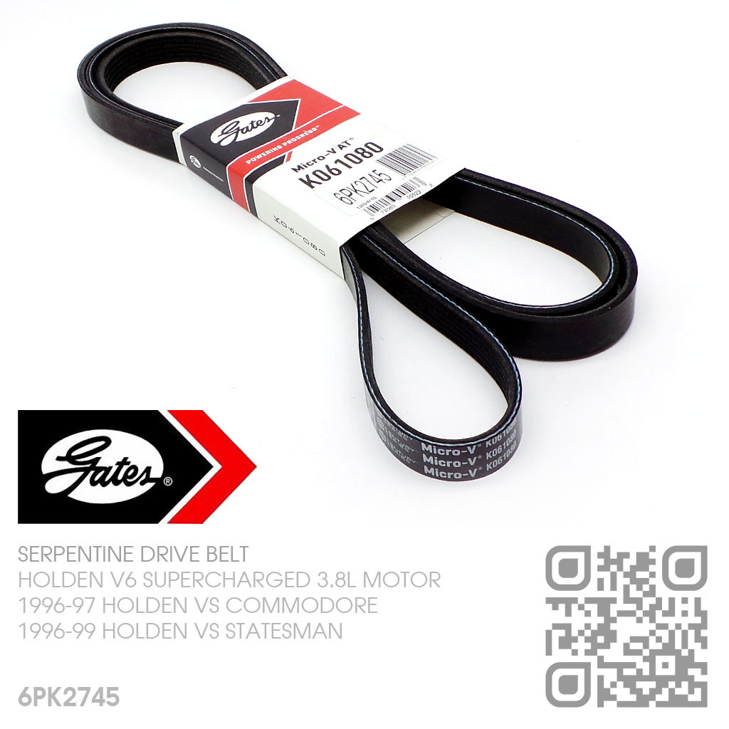 GATES MICRO-V DRIVE BELT V6 L67 SUPERCHARGED 3.8L [HOLDEN VS COMMODORE ...