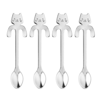 Stainless Steel Mini Cat Spoons For Coffee Tea Dessert Drink Milkshake ...
