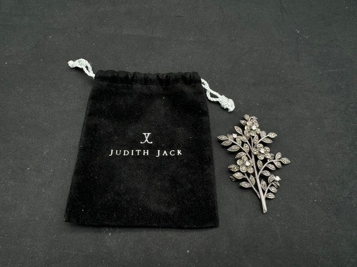 Vintage Judith Jack Sterling Silver Marcasite Leaves Brooch, 20.6 grams ...