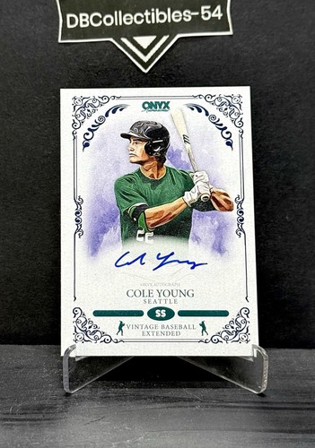 2022 Onyx Vintage Cole Young Blue Ink Auto Seattle Mariners | eBay