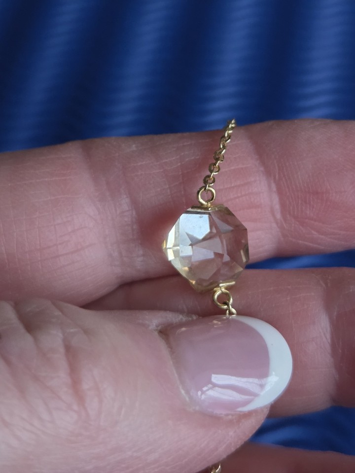 SWAROVSKI CRYSTAL BRACELET 7 " with large Faceted Crystal ~ Preowned ...