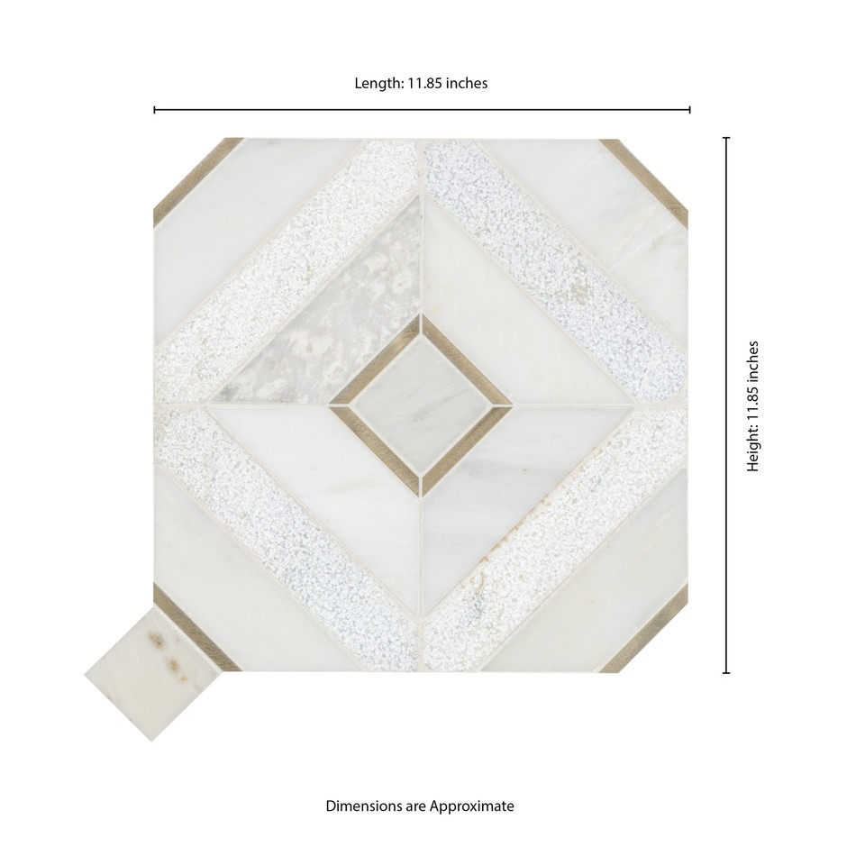 MSI SMOT-SMTL-8MM-V2-2 12" x 12" Square Dot-Mounted Mosaic Wall ...