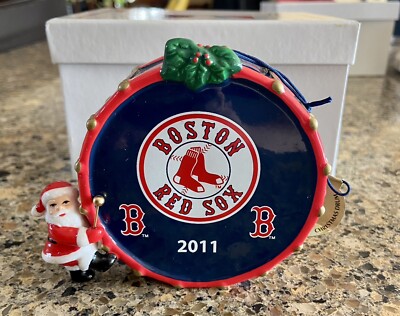 Danbury Mint Boston Red Sox 2011 Christmas Ornament Santa With Base ...