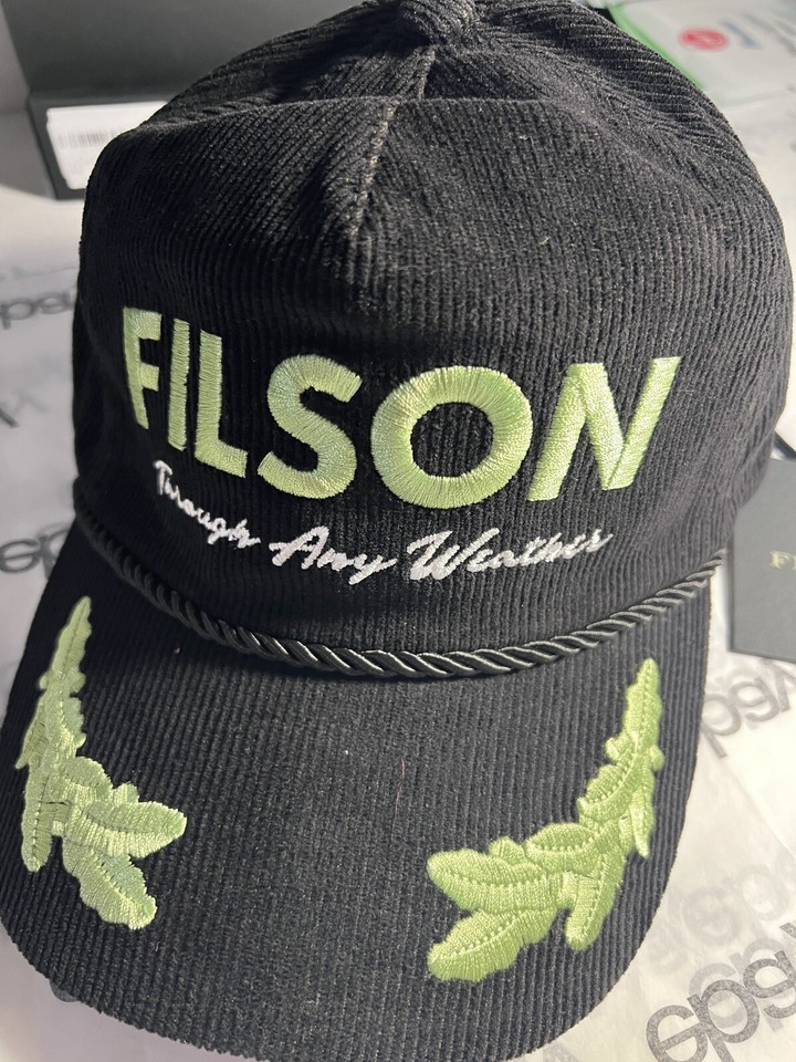 New Filson Rope Forester Baseball Cap Corduroy Leather Strapback Hat | eBay