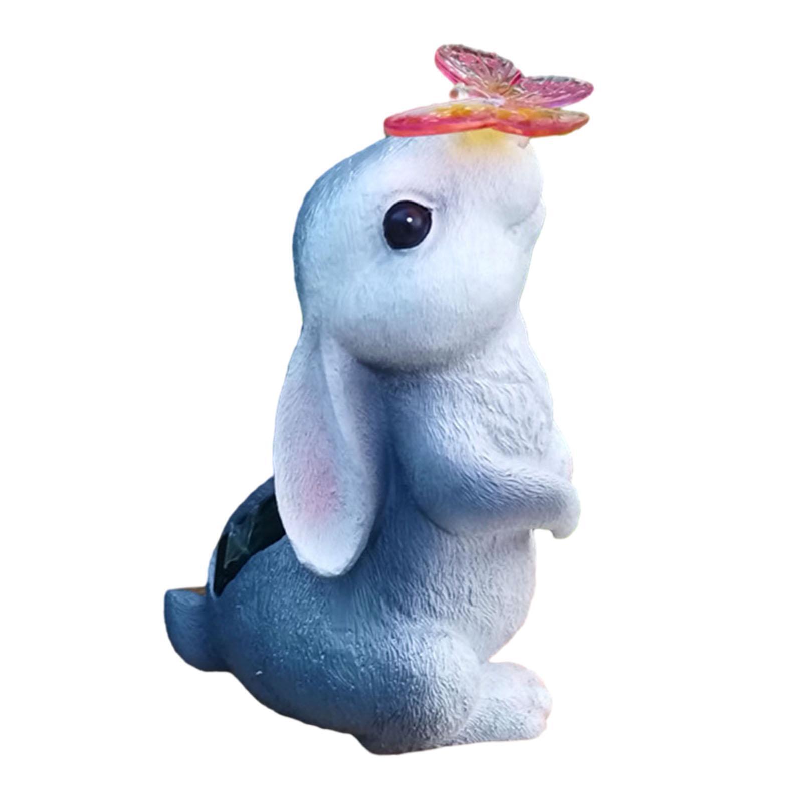 Rabbit Solar Electronic Night Light Rabbit Statue Solar Light for Yard ...