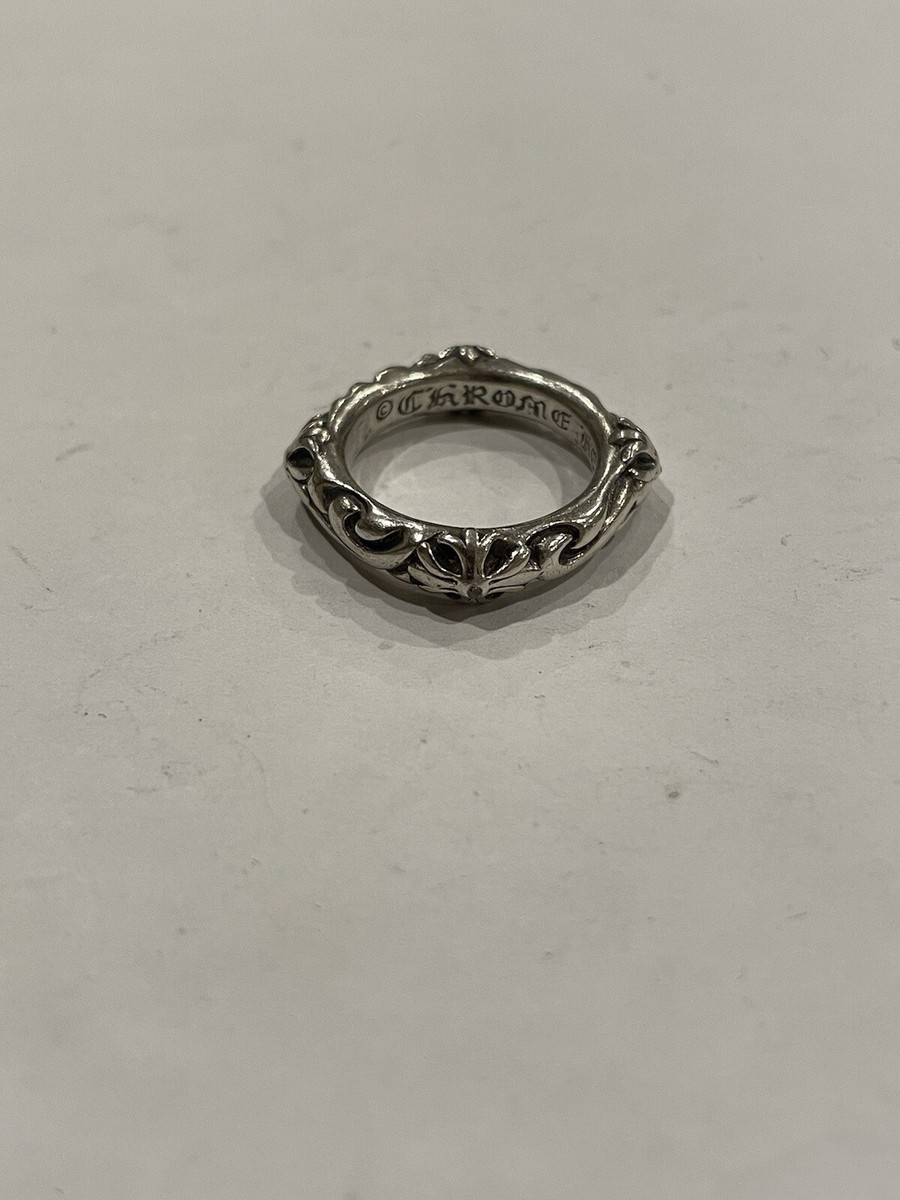 Chrome Hearts SBT Band Ring Size 6.5 US Silver Floral Scroll Chrome Hearts SBT Band Ring Size 6.5 US Silver Floral Scroll