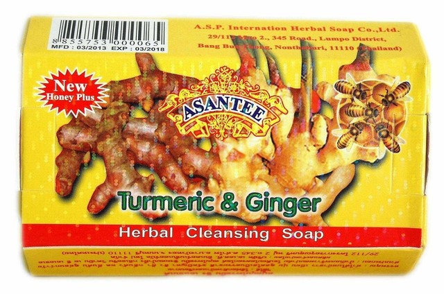 3x Asantee Turmeric Ginger Honey Soap Skin Lightening Collagen Thai ...