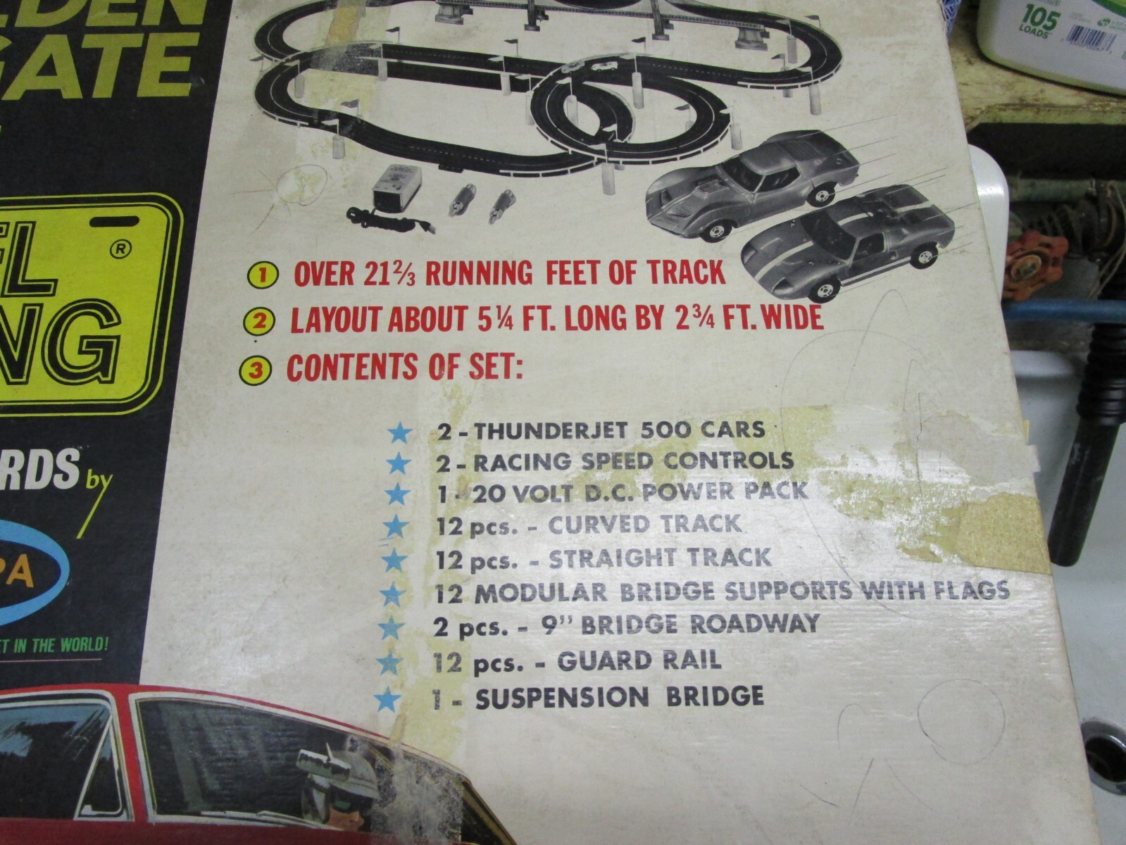 AURORA GOLDEN GATE BRIDGE HO SLOT CAR RACE SET | eBay