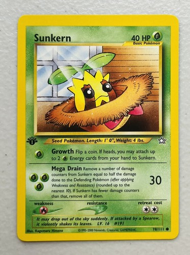 Sunkern 78/111 1st Edition Neo Genesis Pokemon Card | eBay