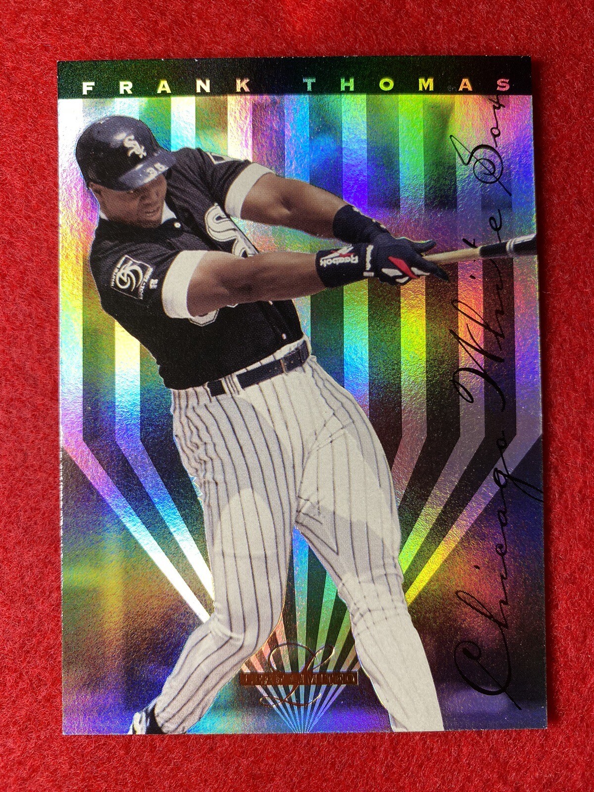 **MINT 1995 LEAF LIMITED FRANK THOMAS #1 HOLOGRAPHIC FOIL Baseball Card ...