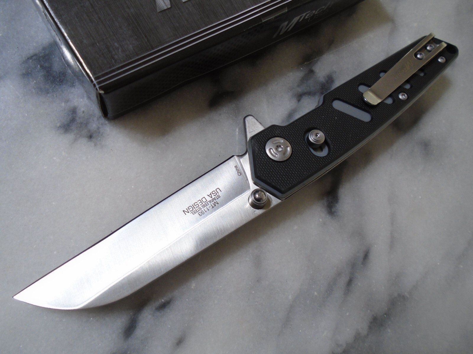 Mtech Ball Bearing Open Wharncliffe Pocket Knife Axis Lock Folder MT ...