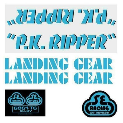 SE Racing - 80'S PK Ripper decal set in baby blue with black shadow ...