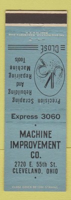 Matchbook Cover - Machine Improvement Company Cleveland OH Machine Tool ...