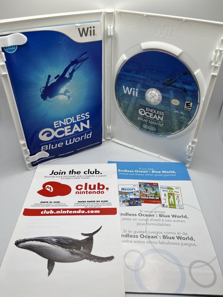 Endless Ocean: Blue World (Nintendo Wii, 2010) W/ Manual Complete CIB ...