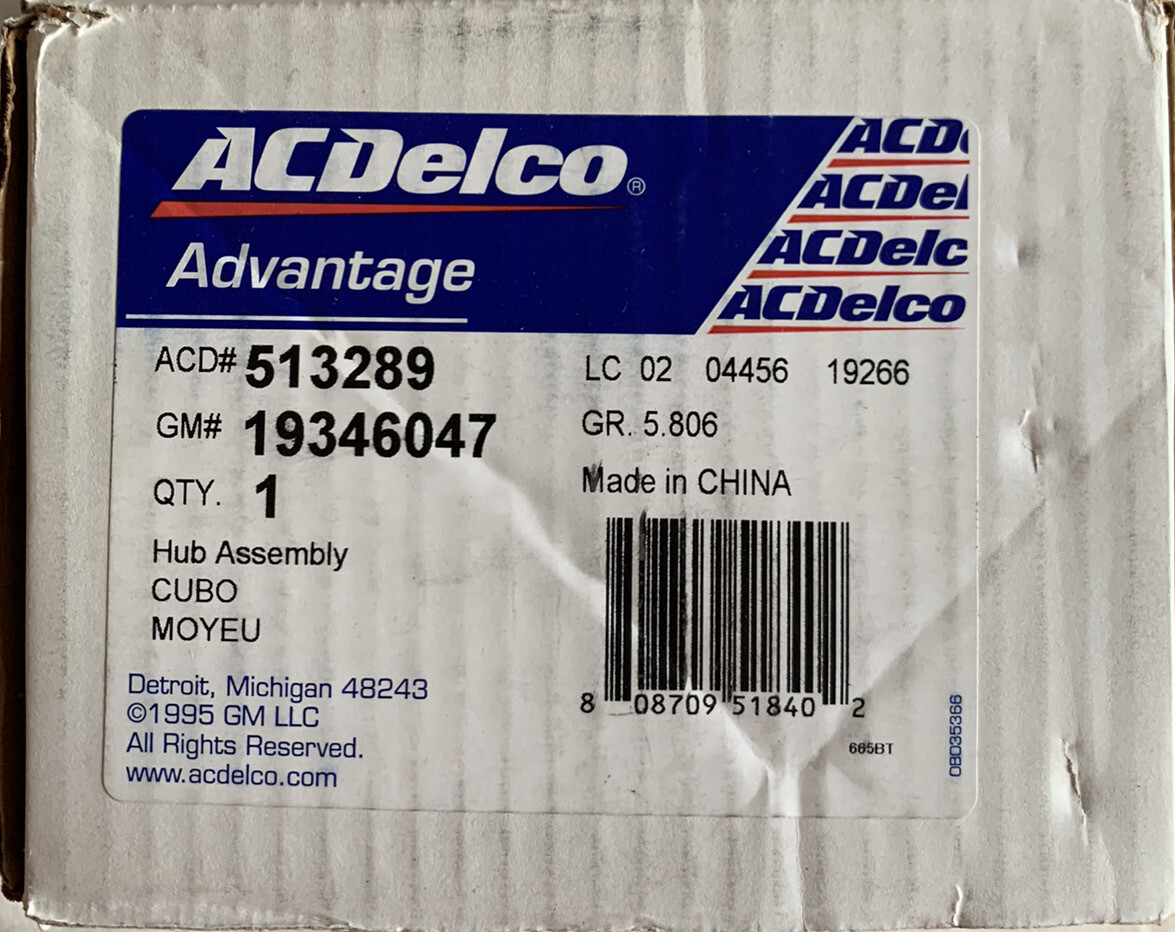 Wheel Bearing and Hub Assembly ACDelco 513289 for sale online | eBay