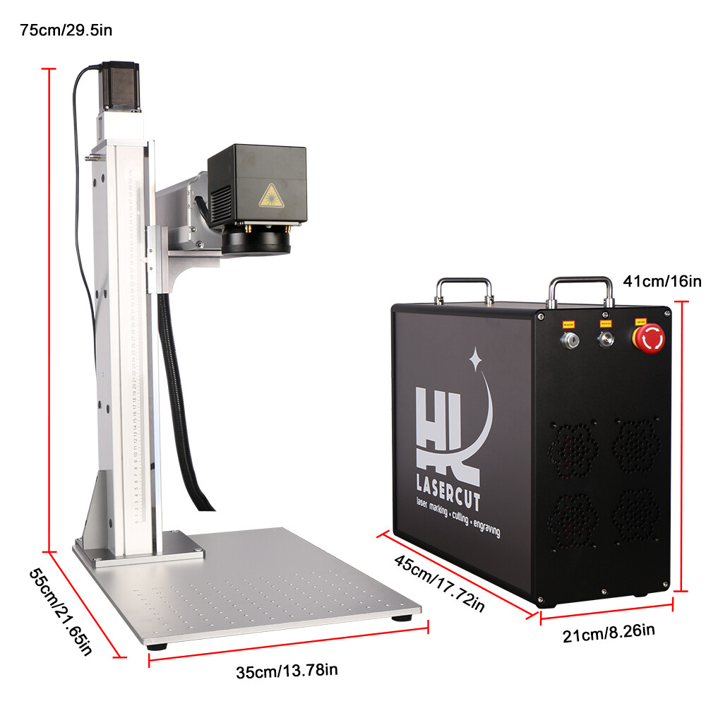 100W JPT MOPA M7 Fiber Laser Marking Machine D80Rotary Metal Steel ...