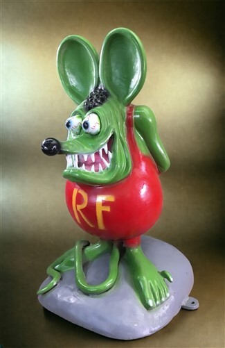 3' Rat Fink Statue, Ed Big Daddy Roth Kustom Kulture Rat Rod Street Rod ...