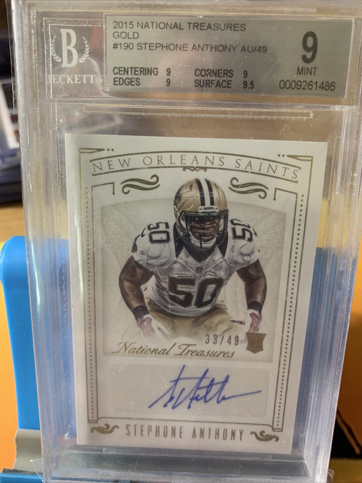 2015 NATIONAL TREASURES GOLD ROOKIE /49 AUTO Stephon Anthony New Orleans Saints | eBay