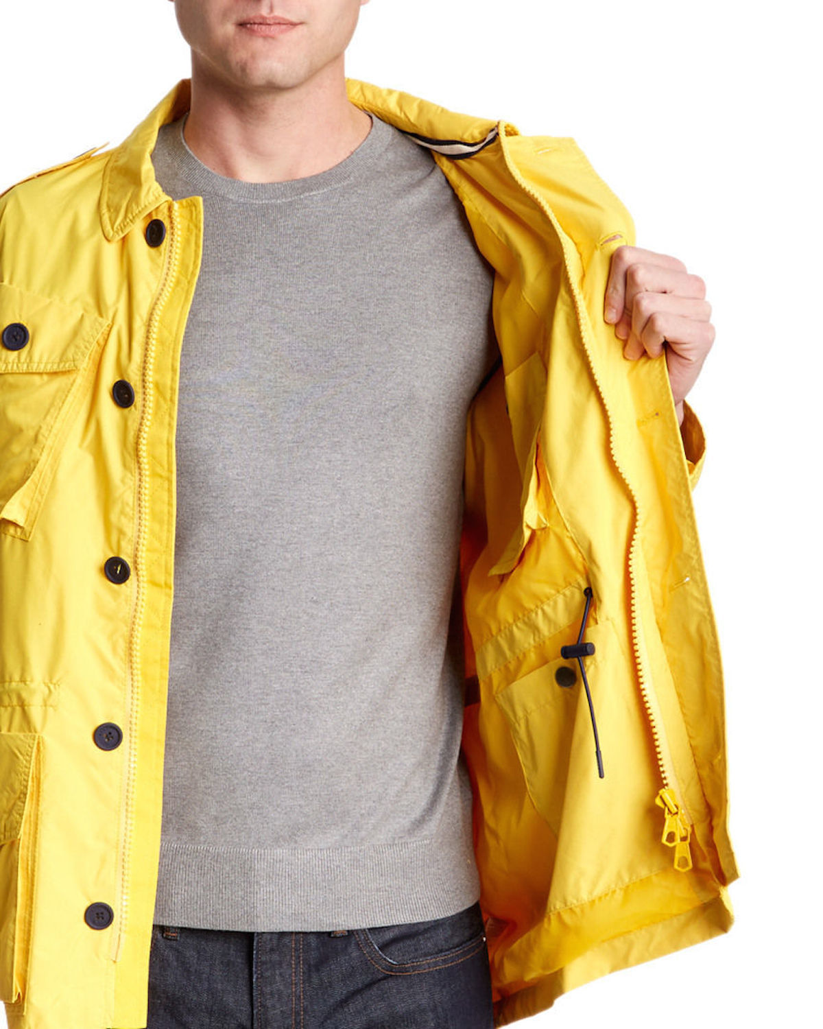 Men’s Sperry Top-Sider Yellow Nautical Boating Cargo Jacket Size XL NEW ...