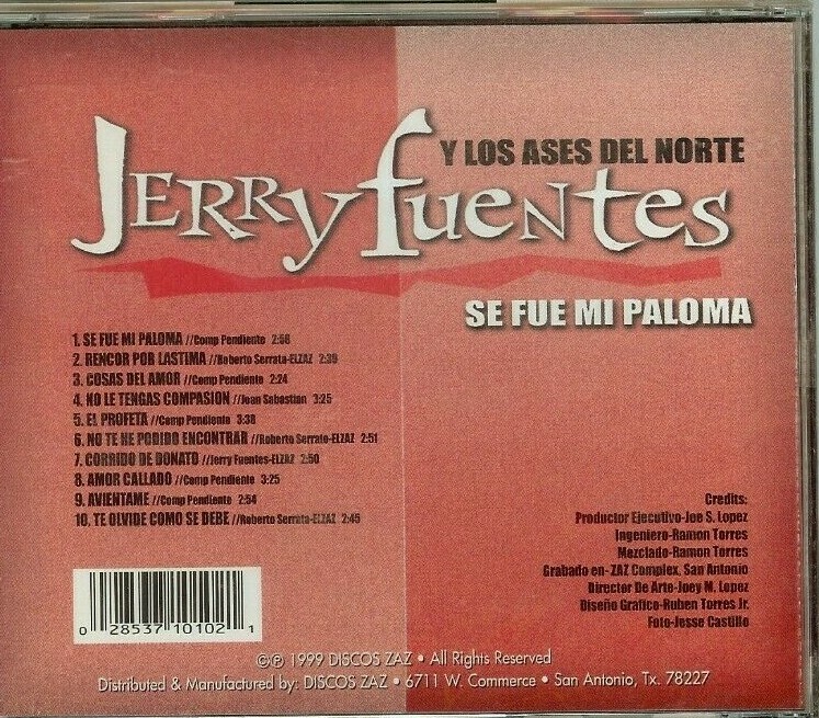JERRY FUENTES Y LOS ASES DEL NORTE - NSE FUE ME PALOMA - CD - NEW ...