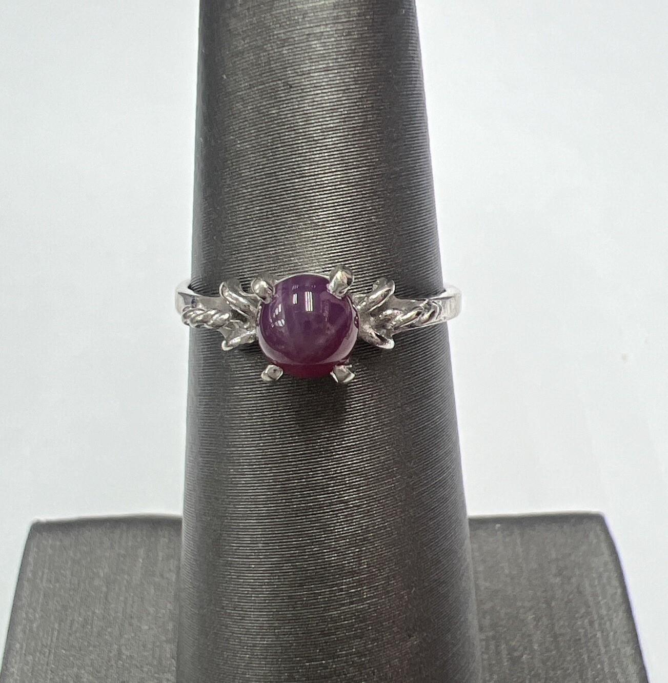 Vintage 14k White Gold PINK SAPPHIRE LINDE STAR RING 1.3gr size 4.25 | eBay