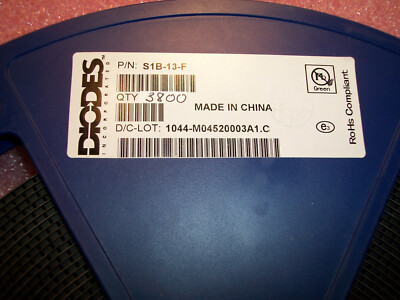 QTY (3800) S1B-13F DIODES INC DO-214AC SMA 1A 100V STANDARD RECOVERY ...