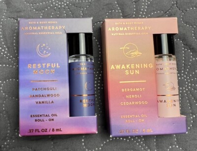 BATH & BODY WORKS AROMATHERAPY RESTFUL MOON & AWAKENING SUN ESSENTIAL ...
