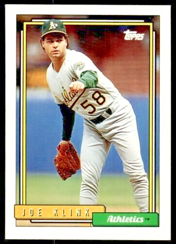 1992 Topps #678 Joe Klink Pitcher Oakland Athletics FREE shipping | eBay