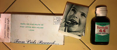 1950’s Vicks Formula 44 Cough Syrup Mixture glass bottle (some left ...