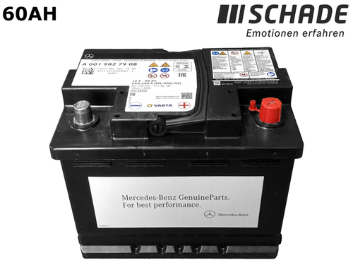 Original Mercedes AGM Autobatterie Starterbatterie Batterie 12V 60Ah ...