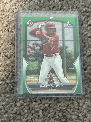 2023 Bowman Baseball Randy De Jesus Green 1st numbered /99 #BP019 ...