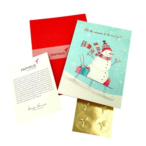 PAPYRUS Boxed Christmas Greeting Cards 14 Count Blue Snowman with ...