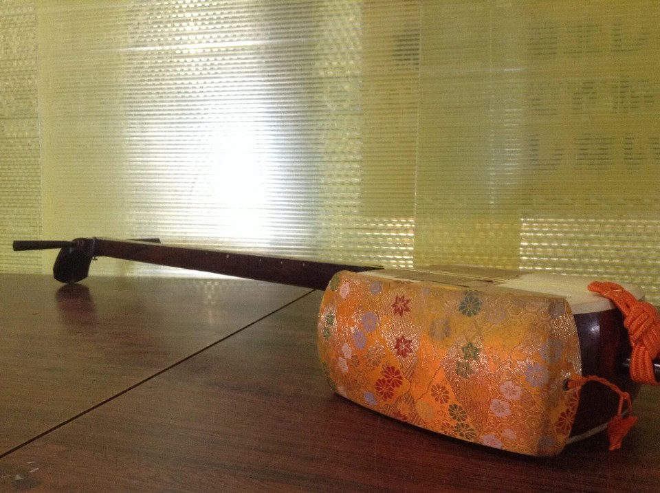 Traditional Japanese 3 Strings Instruments SHAMISEN Instrument Skin-cut ...