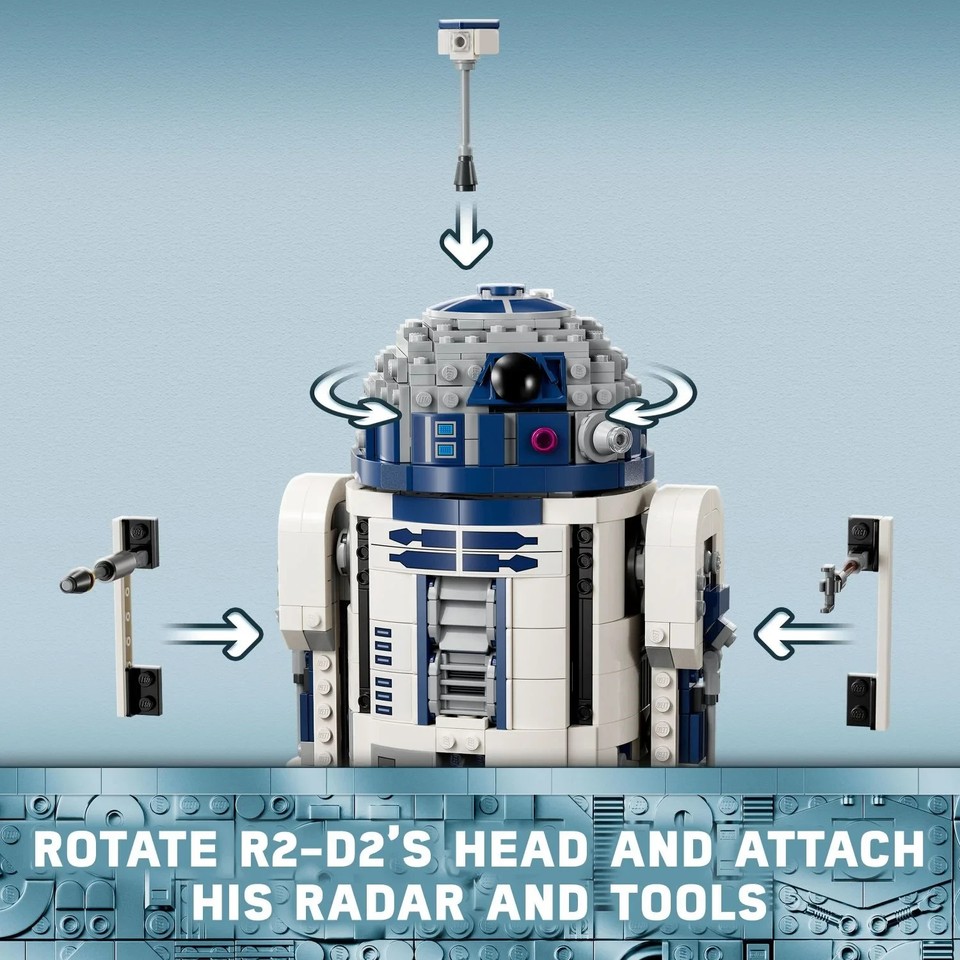 LEGO Star Wars R2-D2 Brick Built Droid Figure, Collectible Star Wars ...
