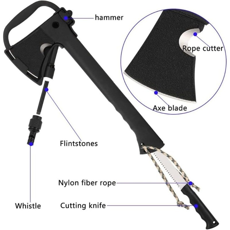 Camping Hand Axe with Sheath, Outdoor Lightweight Camp Hatchet Hammer ...