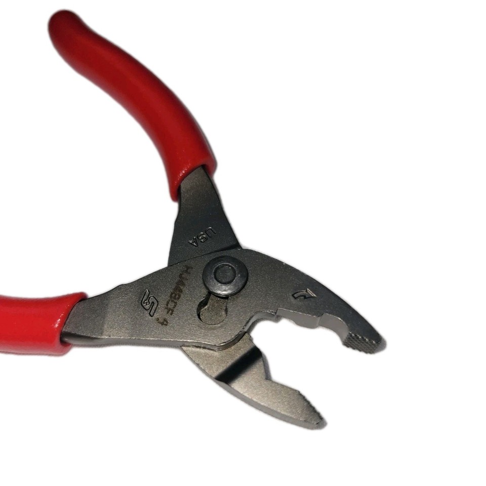 Snap-on tools NEW HJ44BCF USA RED 4" Slip Joint Combination Plier Soft ...