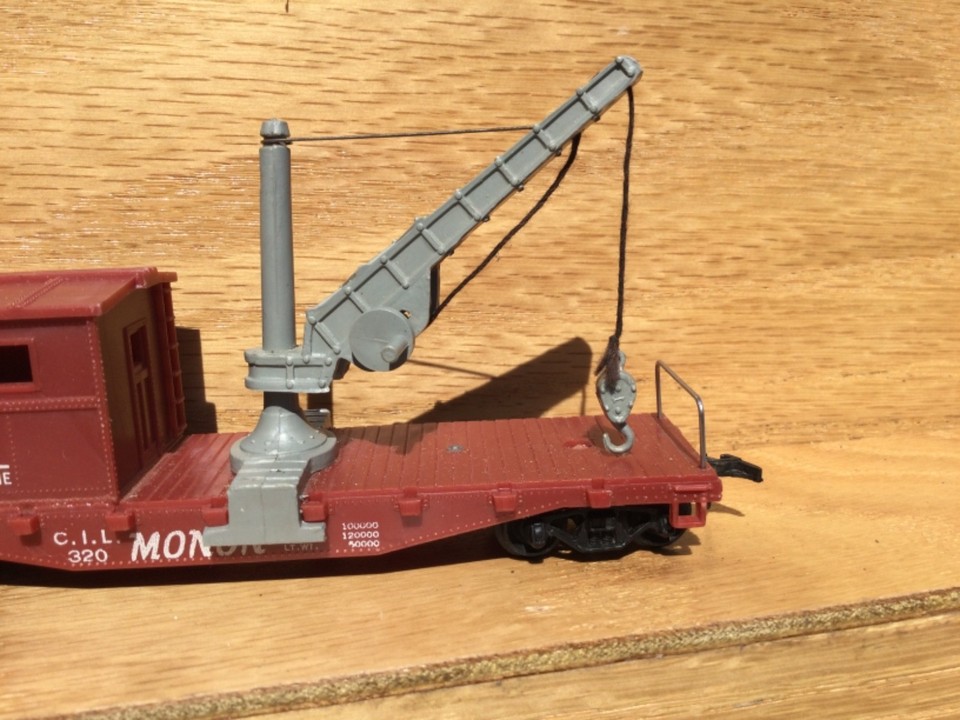 Rare Marx Train, HO Monon crane/wrecker flat car. UNBROKEN!. | eBay