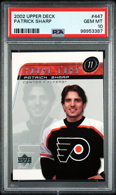 Patrick Sharp 2002 Upper Deck #447 Young Guns Flyers - PSA 10 GEM MINT ...