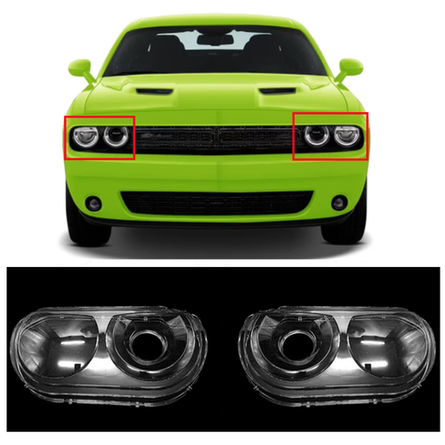 For Dodge Challenger SRT Hellcat 2008-2023 Headlight Lens Covers ...