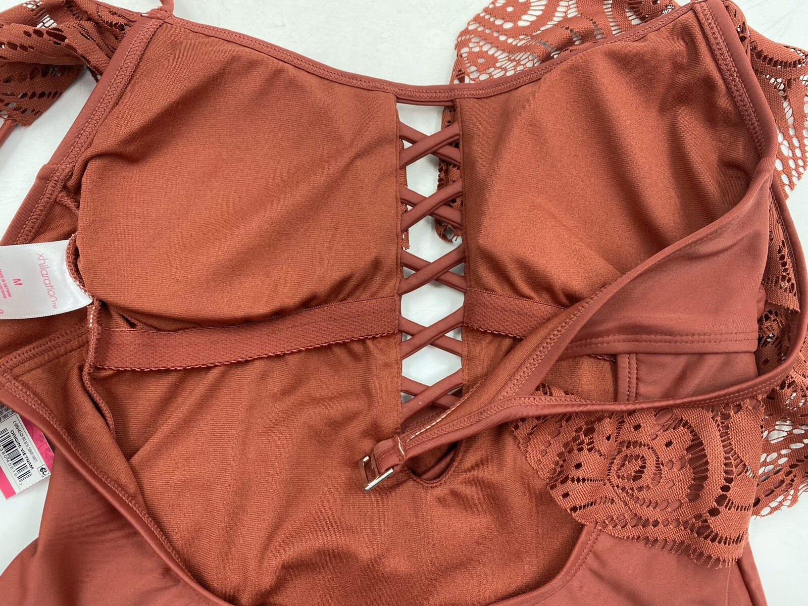 Xhilaration Swimsuit Size Medium Red Clay Off Shoulder One Piece ...