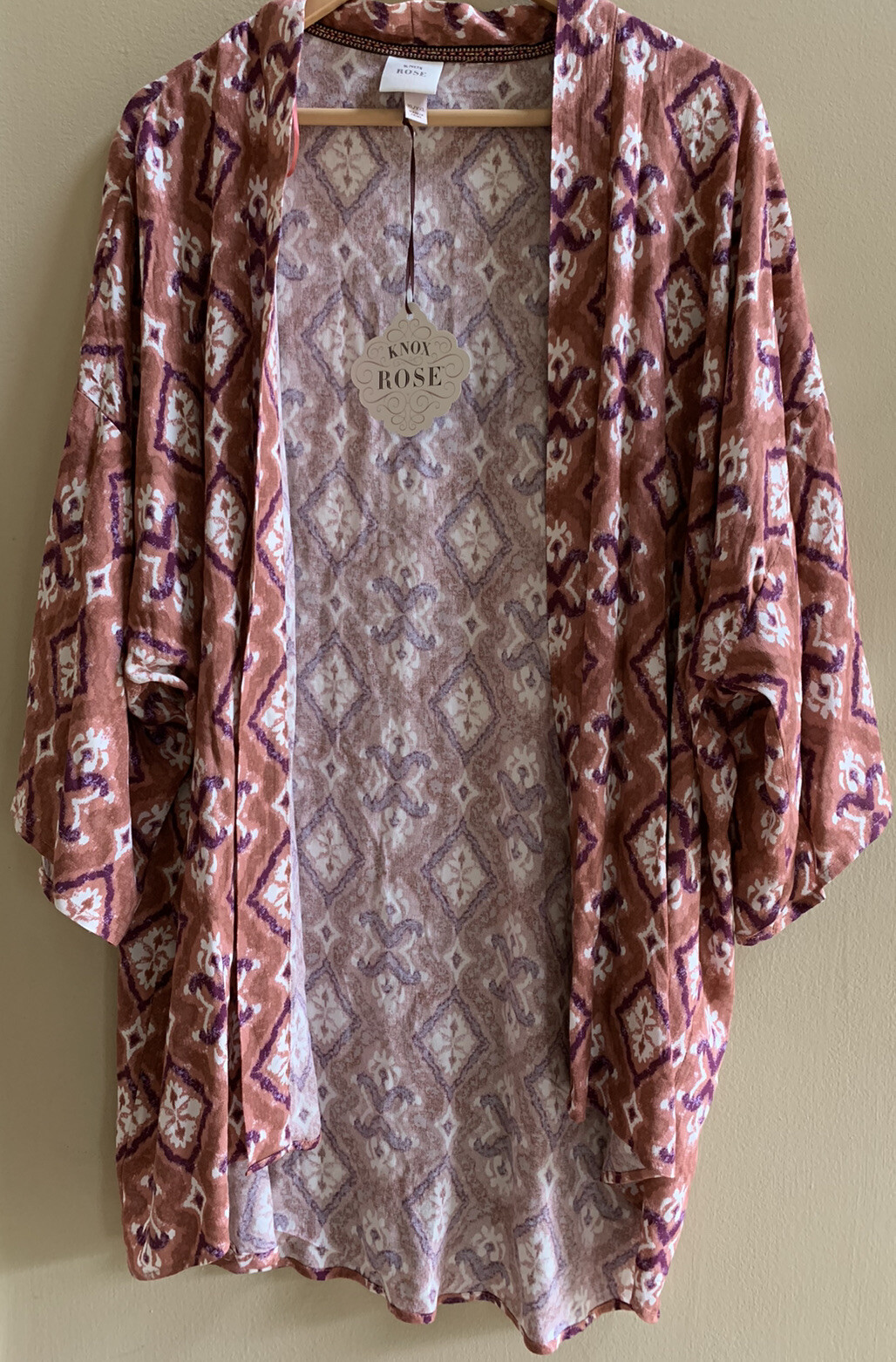 Women's XL/ XXL Long Open-Front Duster Cardigan by Knox Rose in Cognac ...