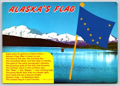 Postcard Alaska's Flag Marie Drake Poem Mount McKinley from Wonder Lake ...